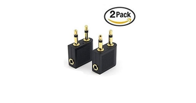 Alait 2 Pack 3.5mm Airplane Flight Headphone Audio Adapters - Widest
