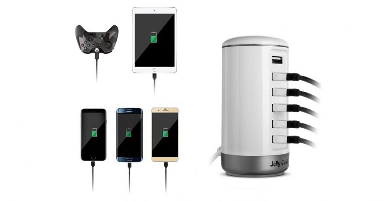 Jelly Comb Universal 6-Port Desktop USB Hub Charging Station - Widest