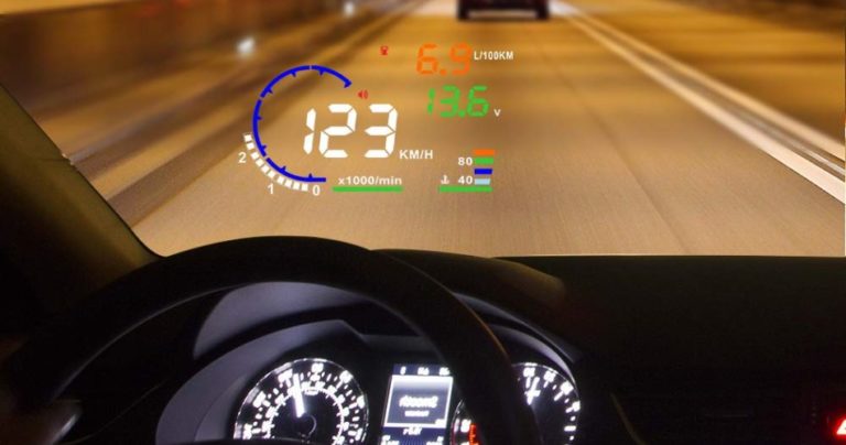 Windshield Head Up Display with RPM, MPH and Fuel Display - Widest