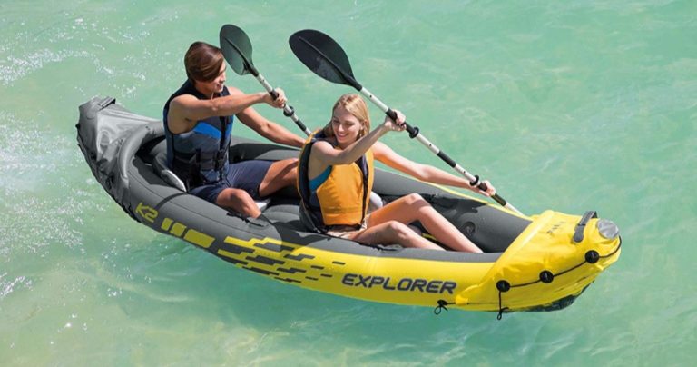 Intex Explorer K2 2-Person Sin-On Inflatable Kayak Set - Widest