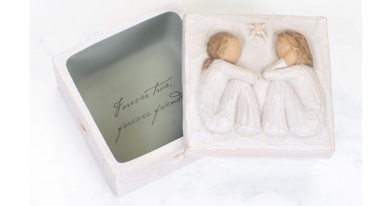 Sculpted Hand-painted Friendship Keepsake Box - Widest